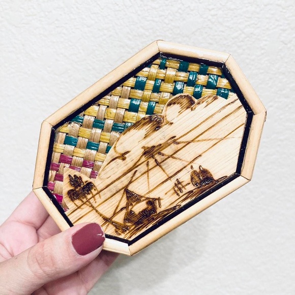 Unique Vintage | Accents | Medium Bamboo Wicker Philippines Trinket Box ...